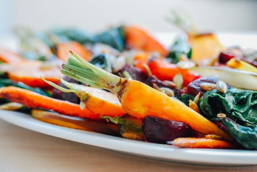 Wilted Chard Salad with Roasted Beets & Carrots - Pamela Connor